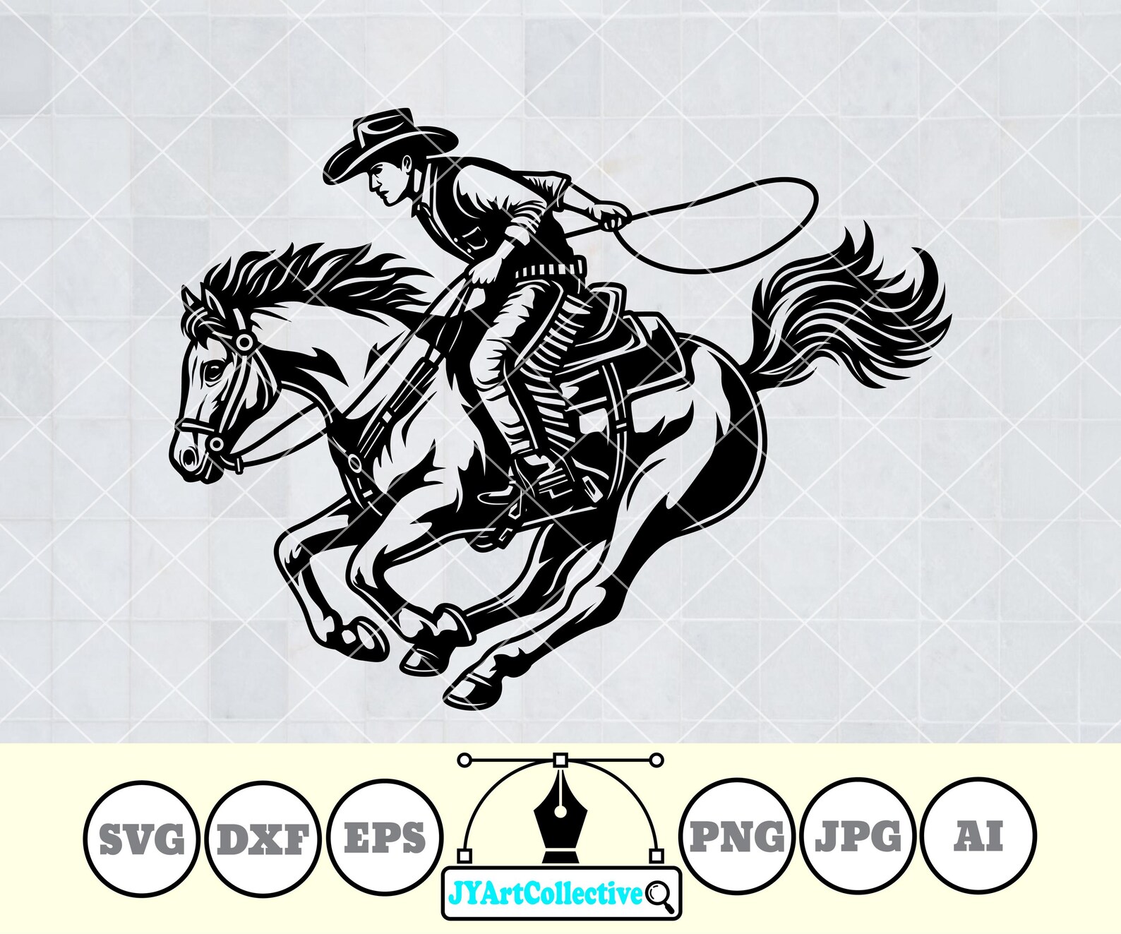 Rodeo Svg | Bucking Cowboy Svg | Cowboy Riding Horse Svg | Rodeo Cowboy ...