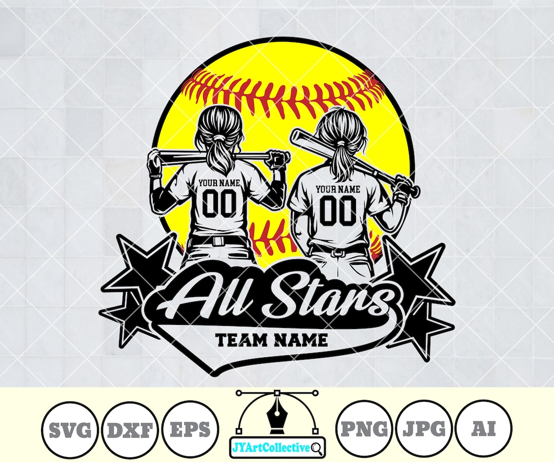Softball Kid Svg | All Stars Svg | Softball Player Svg | All Stars ...