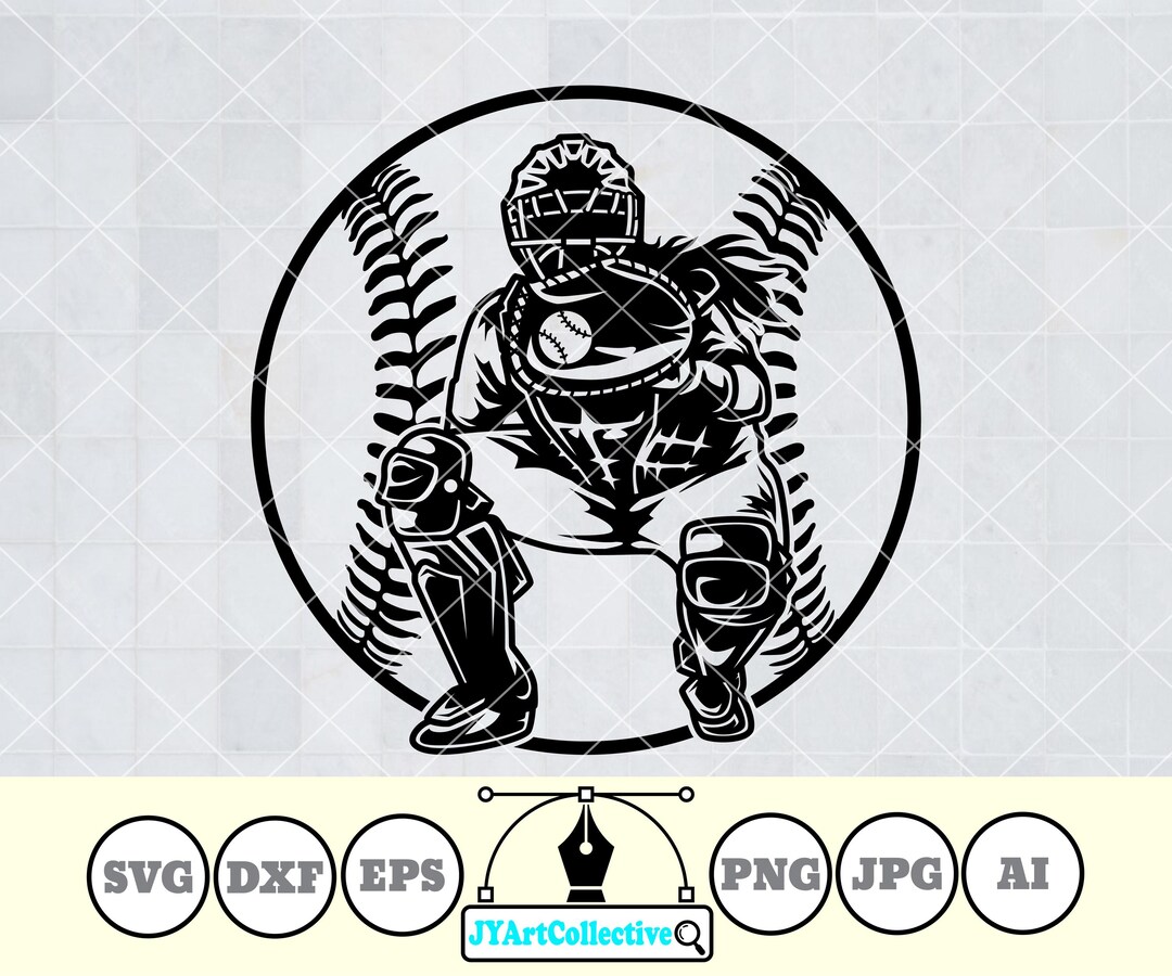 Softball Svg | Softball Catcher Svg | Catcher Svg | Softball Player Svg ...