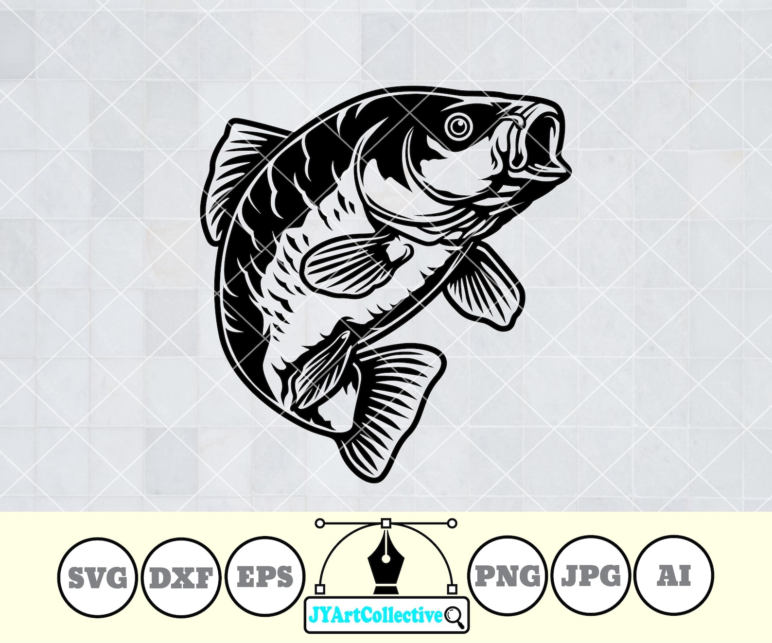 Carp Fishing SVG: Fish Clipart, Stencil Cut File (digital Download) - Etsy