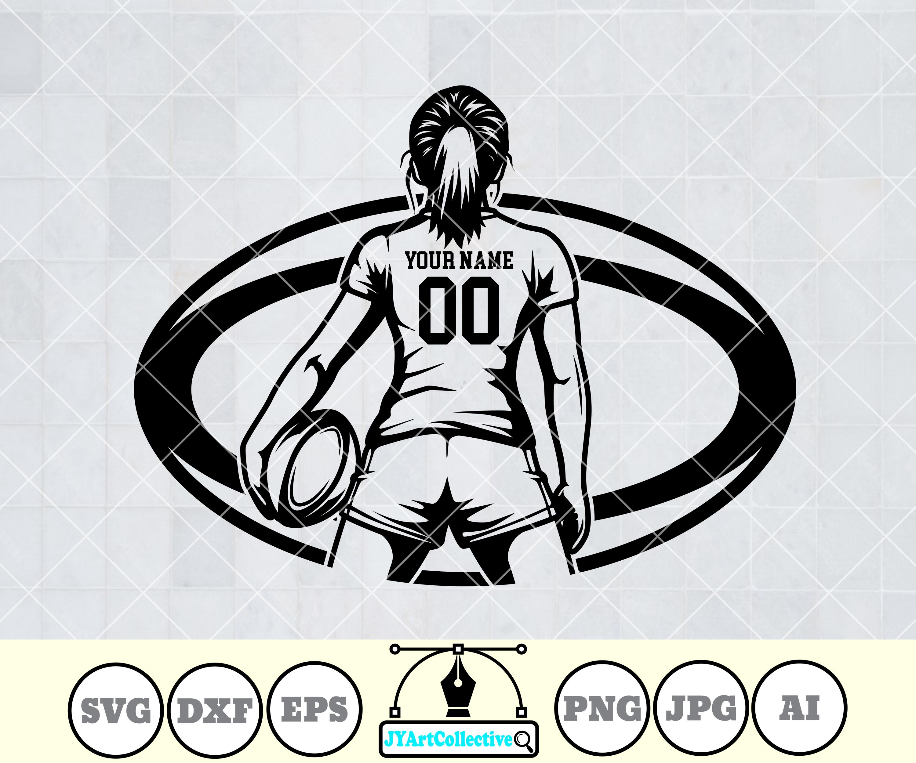 Personalized Rugby Player SVG: Girl's Team Design (digital Files) - Etsy