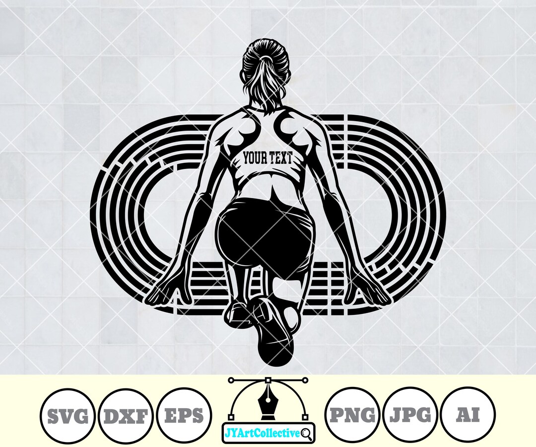 Personalized Name | Track and Field Player Svg | Female Runner Svg ...