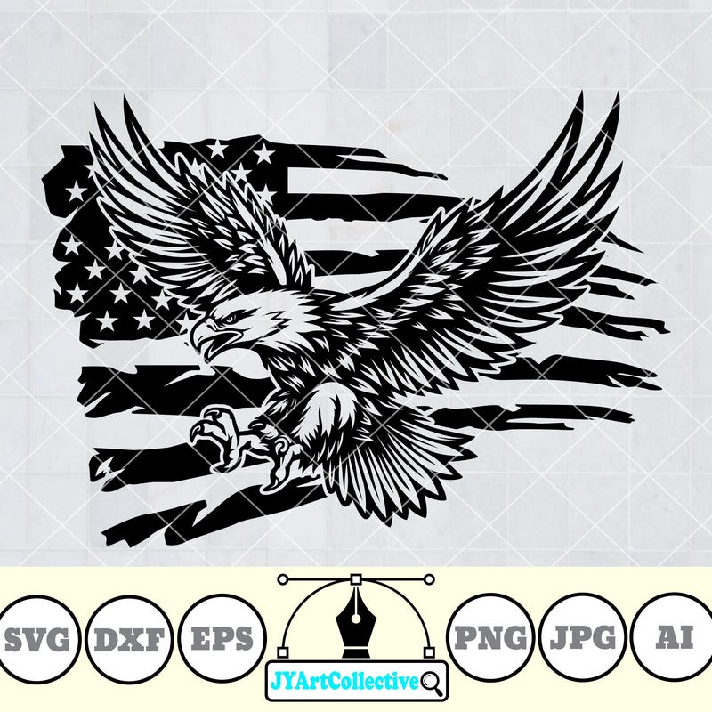 American Flag Dxf Eagle - Etsy
