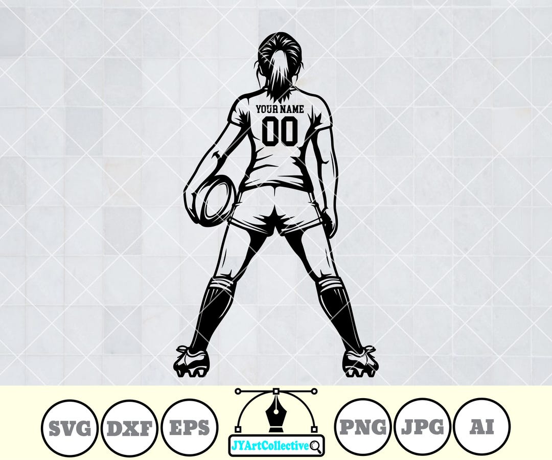 Rugby Player Svg | Female Rugby Svg | Rugby Game Svg | Football Game ...