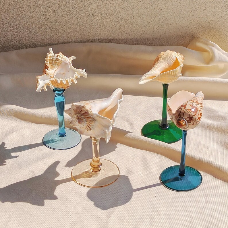 Shell Martini Glasses - Seashell Wine Glasses - Wedding Bridesmaid ...