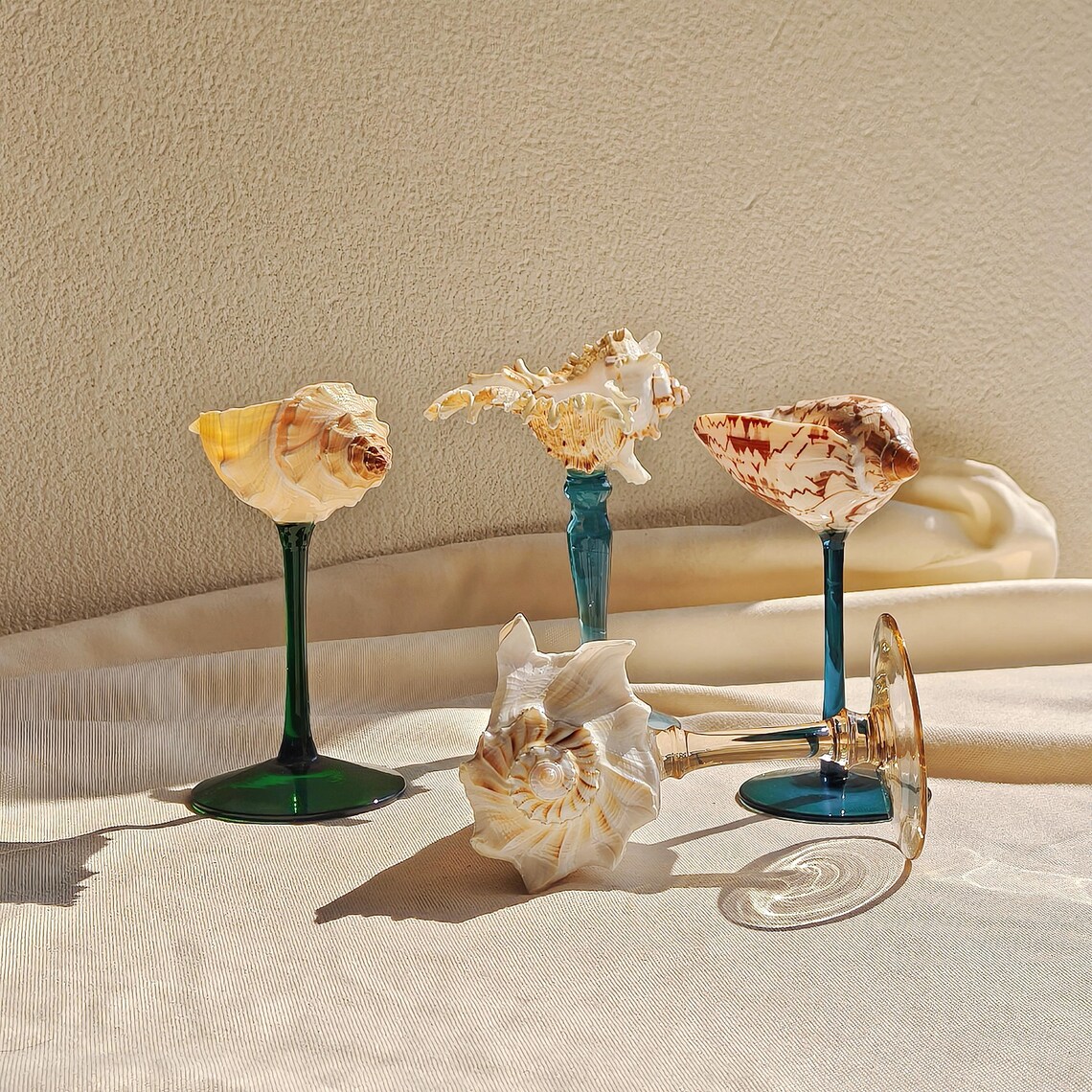 Shell Martini Glasses - Seashell Wine Glasses - Wedding Bridesmaid ...