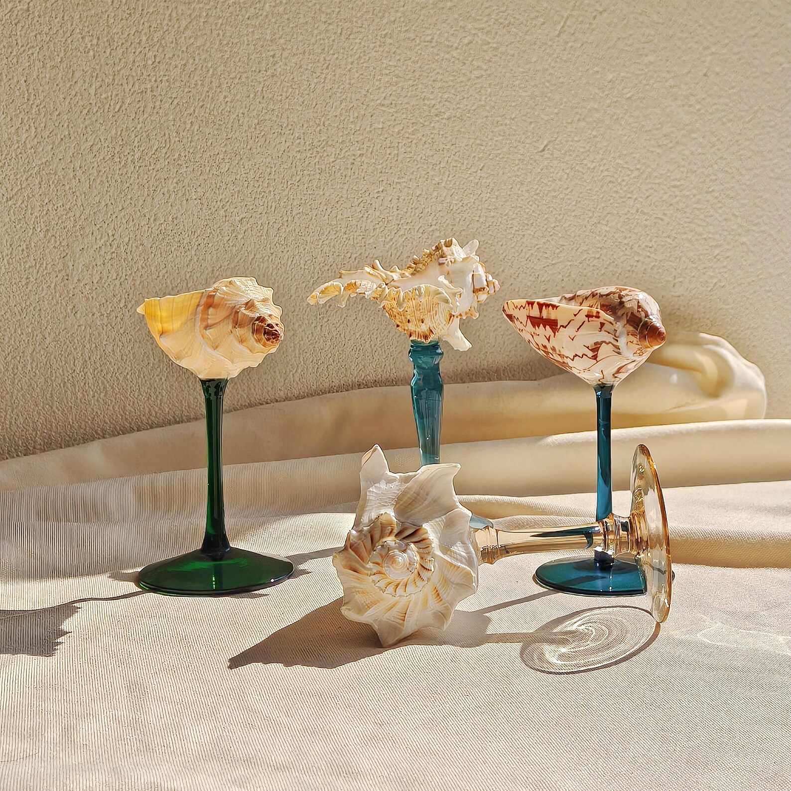 Shell Martini Glasses - Seashell Wine Glasses - Wedding Bridesmaid ...