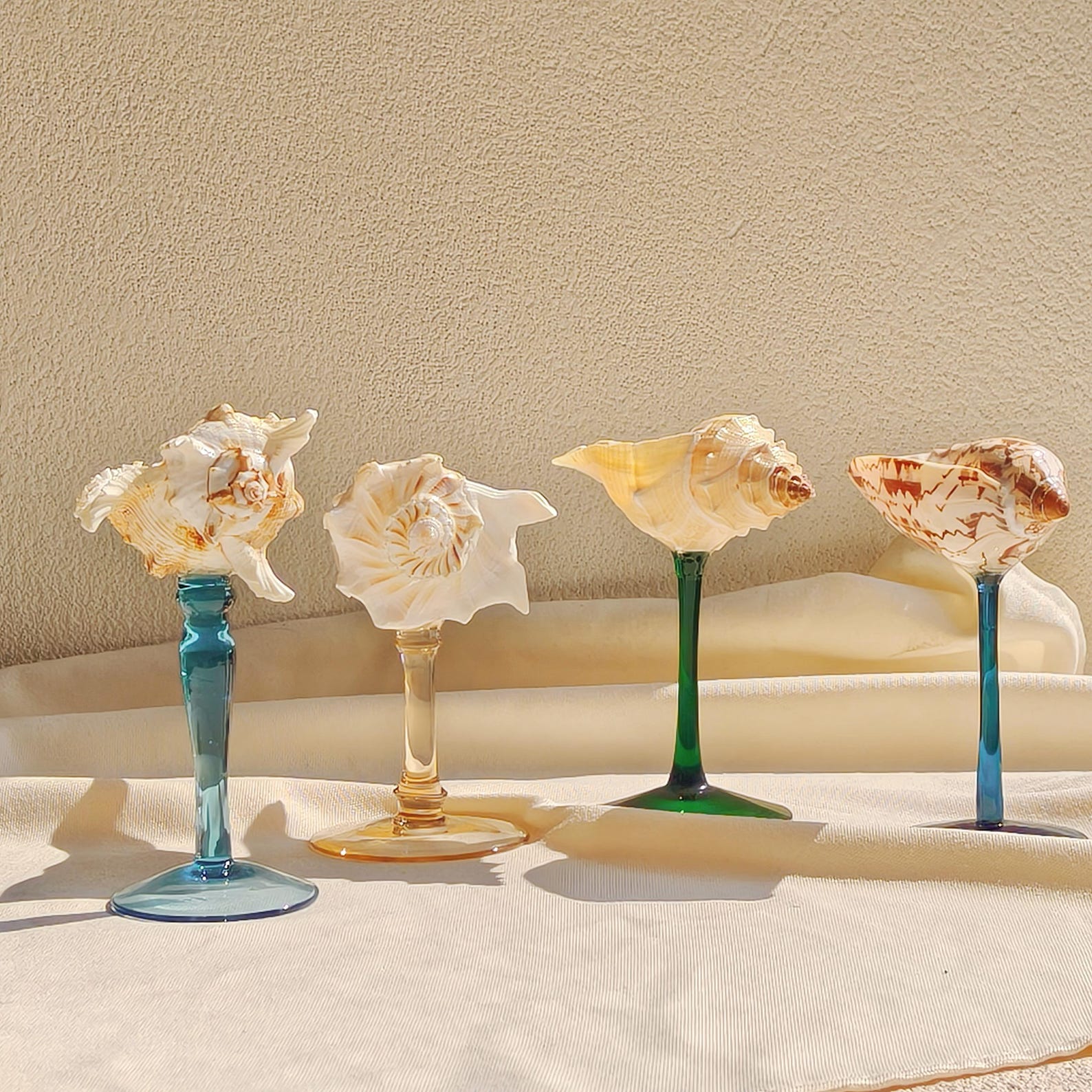 Shell Martini Glasses - Seashell Wine Glasses - Wedding Bridesmaid ...