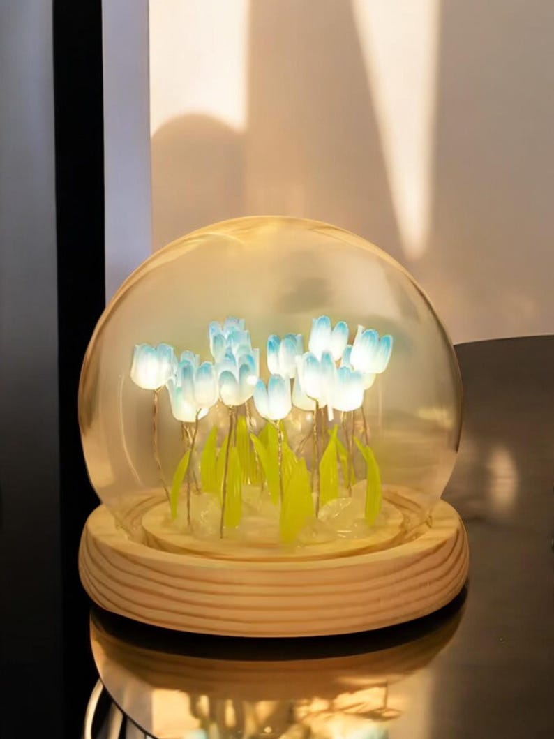 Handmade Tulip Night Light - DIY LED Bedside Lamp for Bedroom Decor ...
