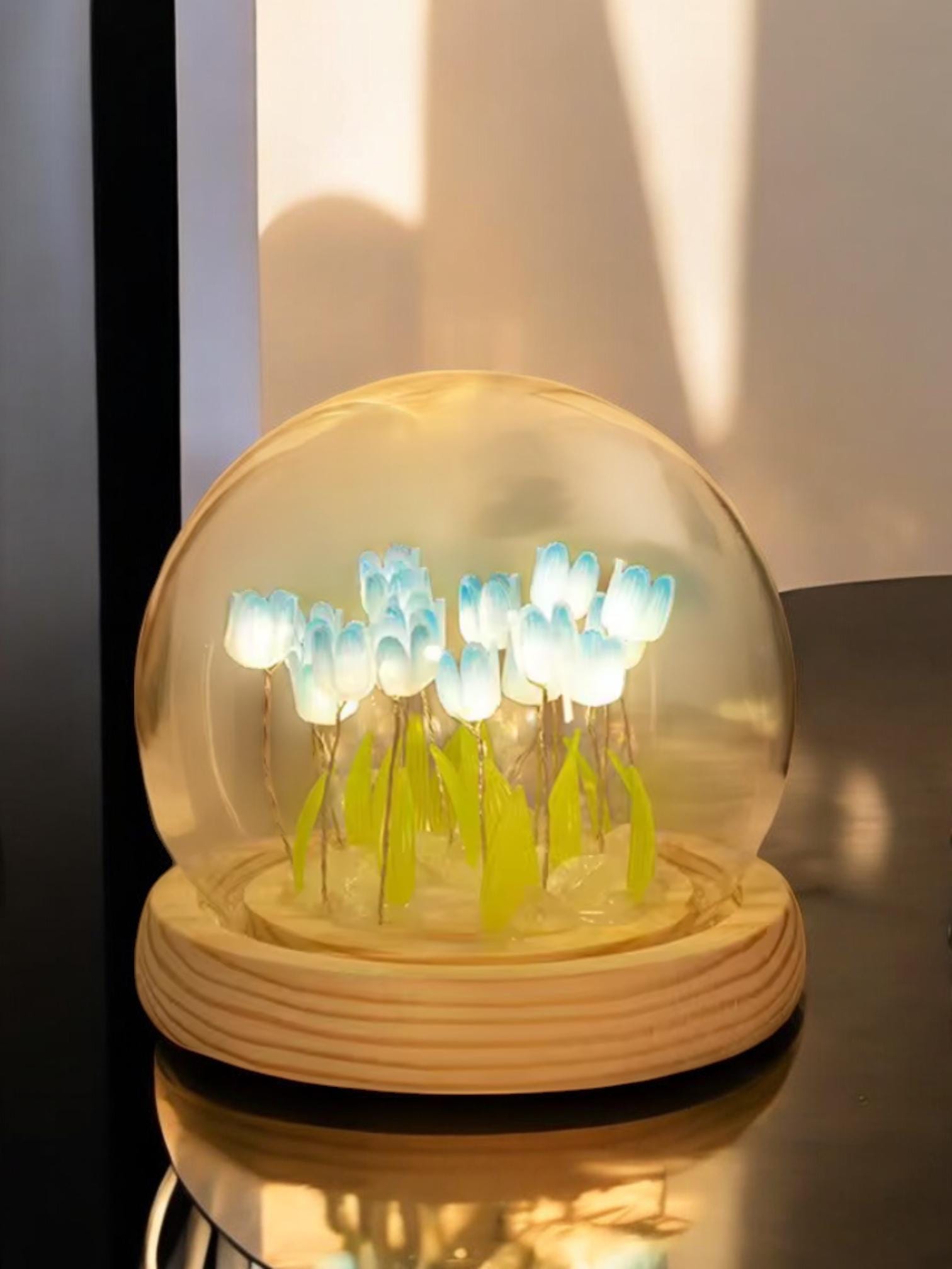 Handmade Tulip Night Light - DIY LED Bedside Lamp for Bedroom Decor ...