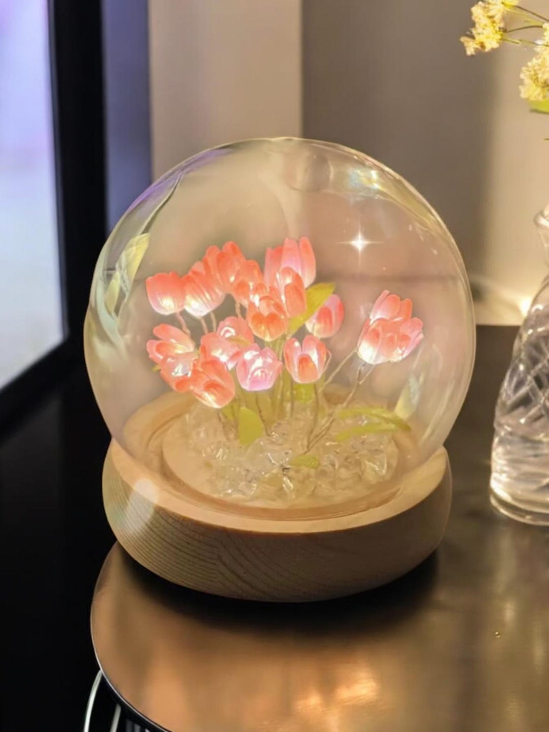 Handmade Tulip Night Light - DIY LED Bedside Lamp for Bedroom Decor ...