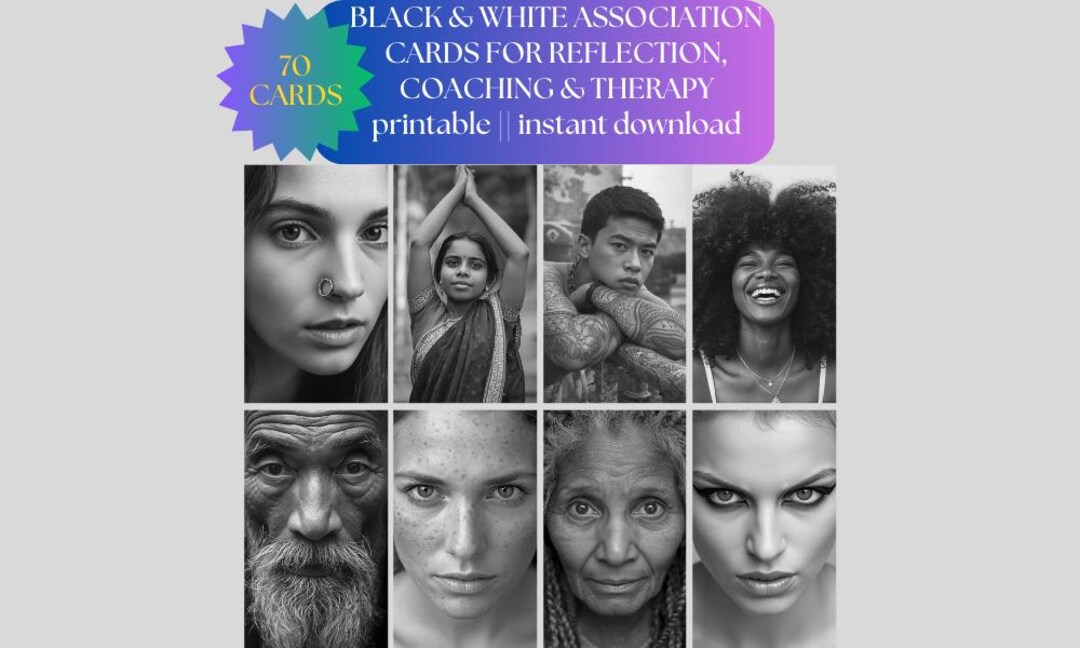 70 Black and White Metaphoric and Associative Cards | Human Stories ...