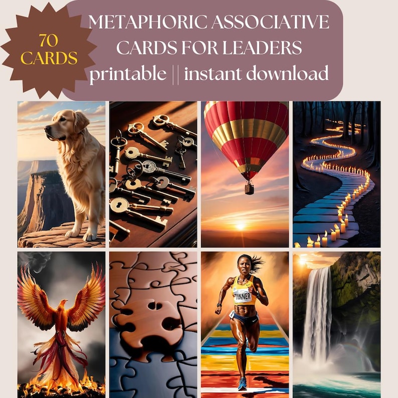 Leadership Metaphor Cards | 70 Printable Empowerment Cards (digital ...