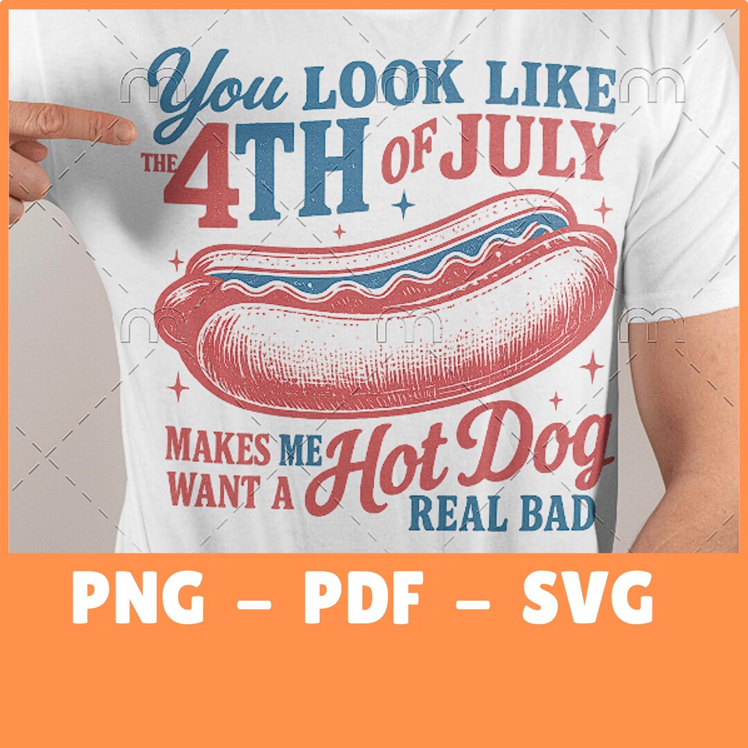 Funny 4th of July Hot Dog Svg Png Retro Summer Cookout Shirt Design for ...