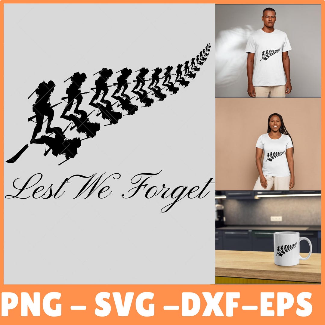 Lest We Forget PNG SVG DXF Anzac Day Memorial Digital Clipart for ...