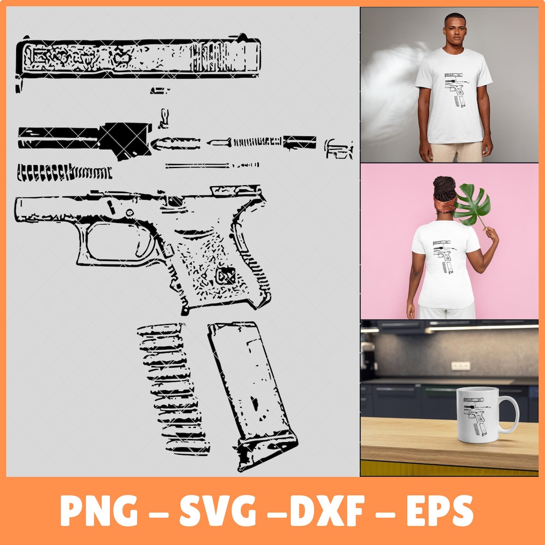Glock We Trust SVG PNG DXF Gun Silhouette Digital File for Shirts ...