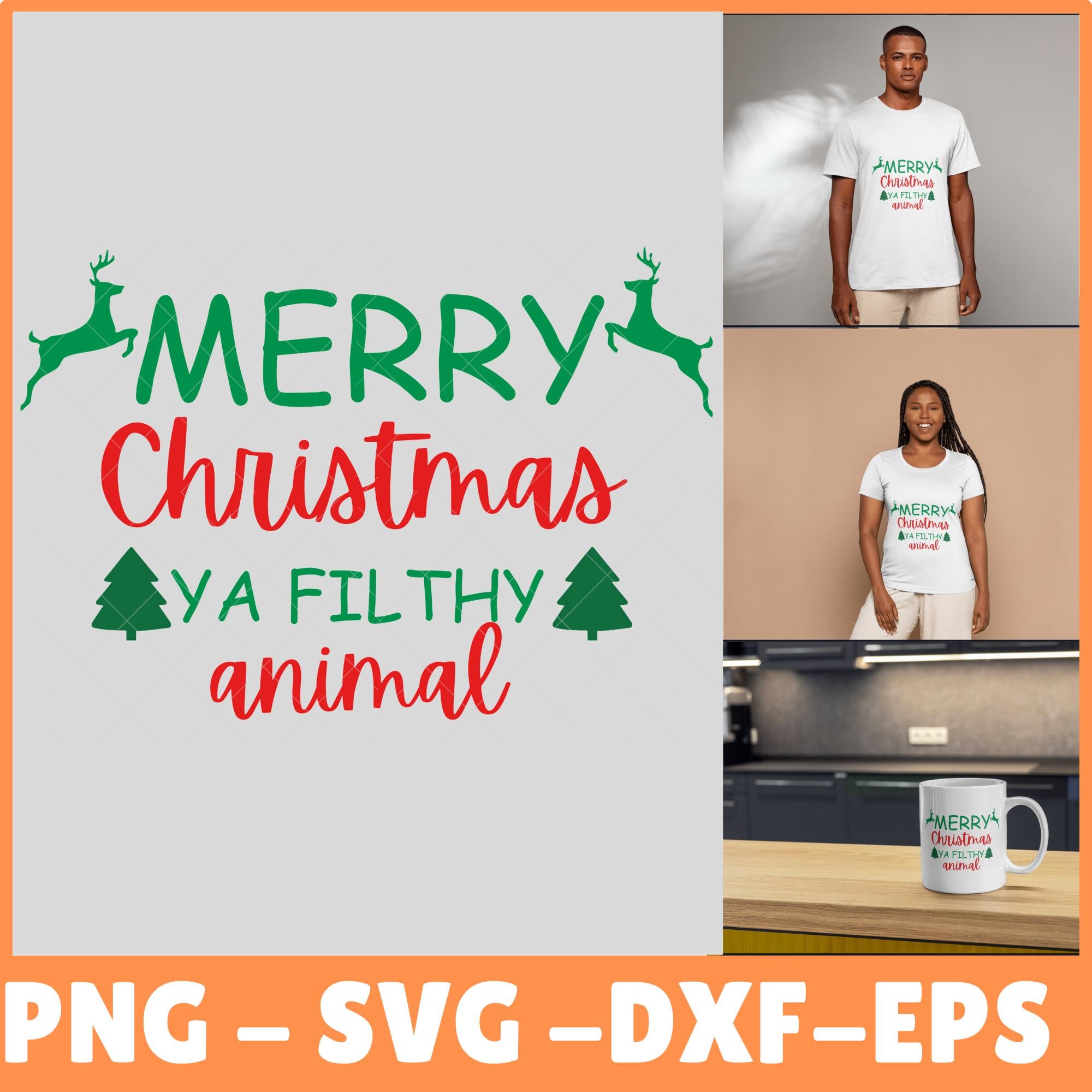 Merry Christmas Ya Filthy Animal SVG Bundle | Funny Holiday PNG EPS ...