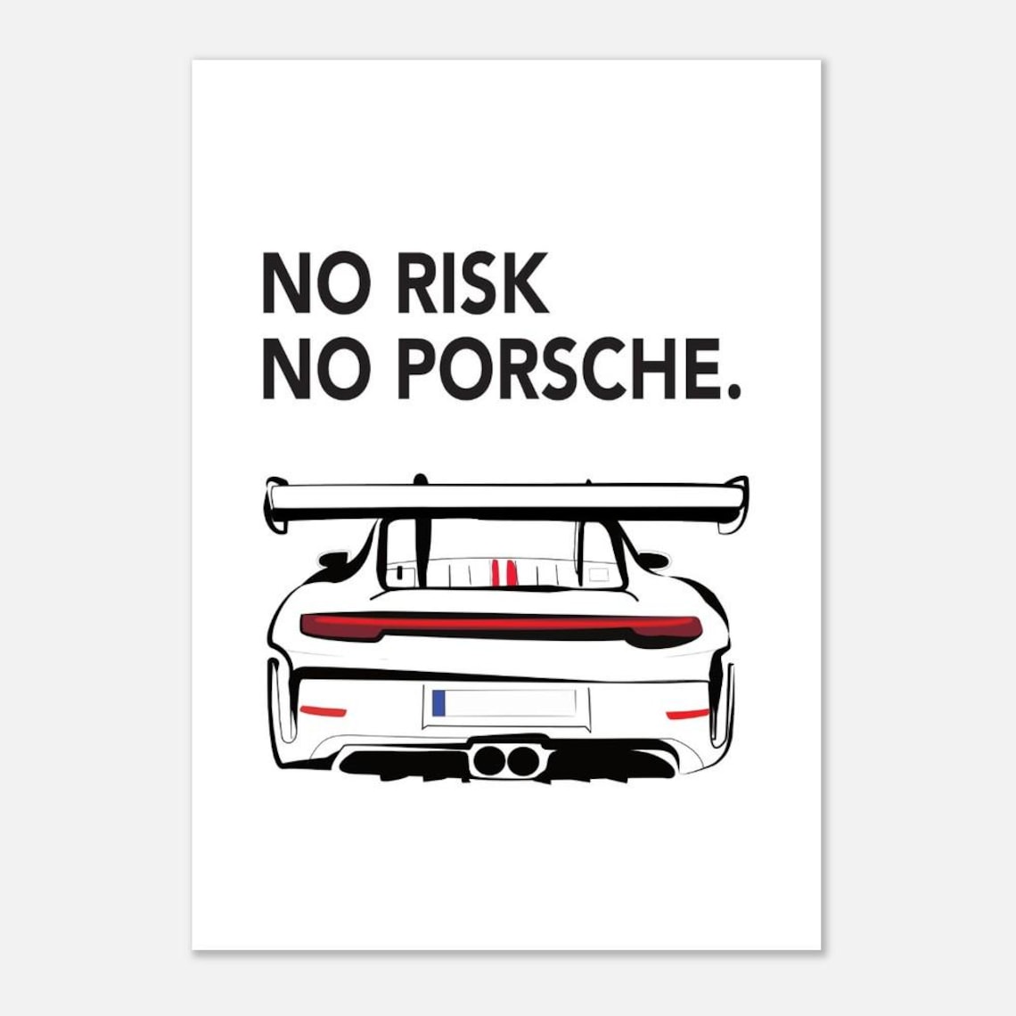 Porsche-poster No Risk No Porsche - Etsy