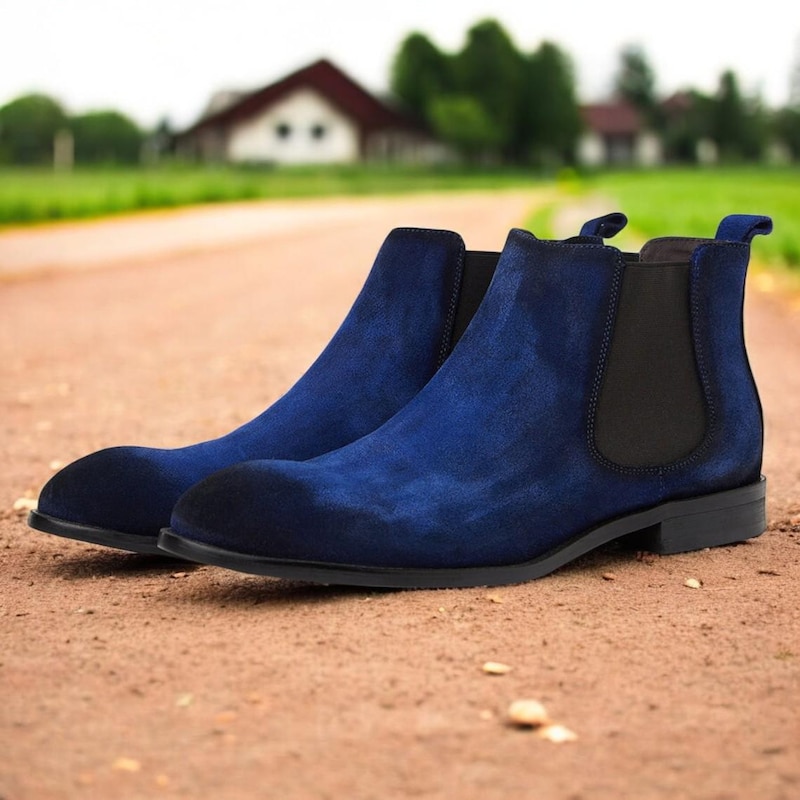 Blue Suede Boots - Etsy