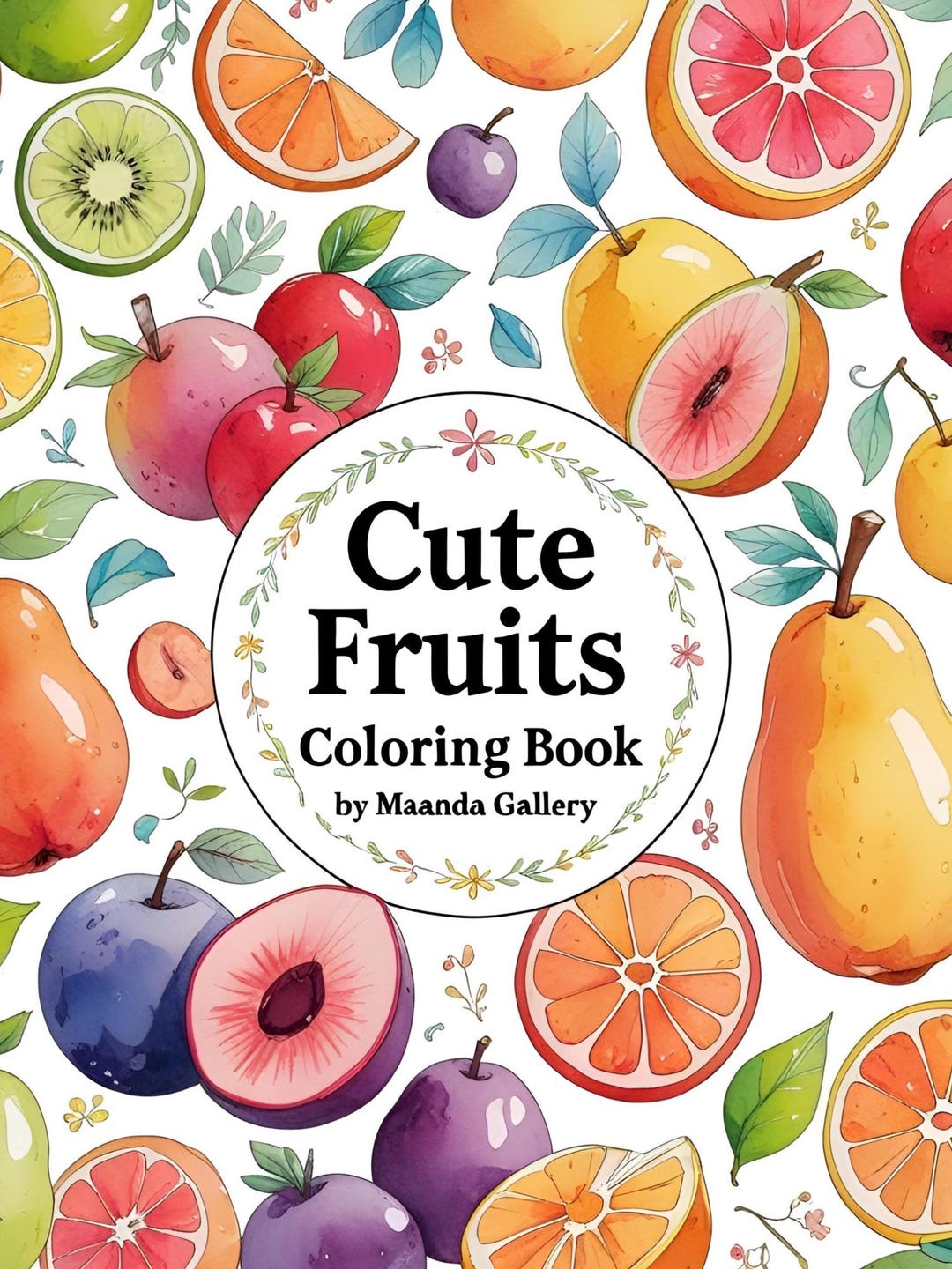 Cute Fruits - Digital Coloring Book by Maanda Gallery (downloadable PDF ...
