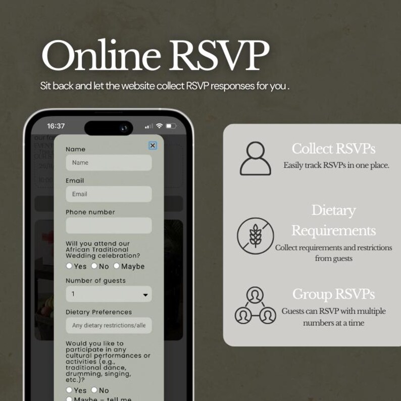 Traditional Wedding Website Template | Mobile-friendly Wedding ...
