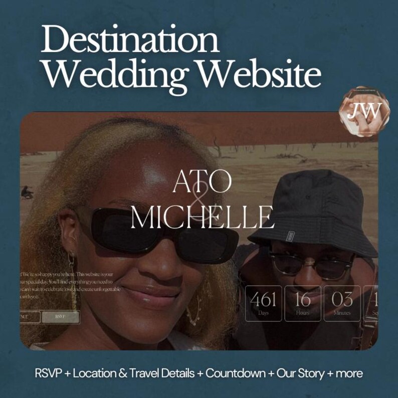 Destination Wedding Website Template | Mobile-friendly Wedding Invite ...