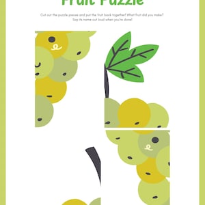 Fruits Busy Bag Puzzle Activity Pages | Nutrition-themed Activity ...