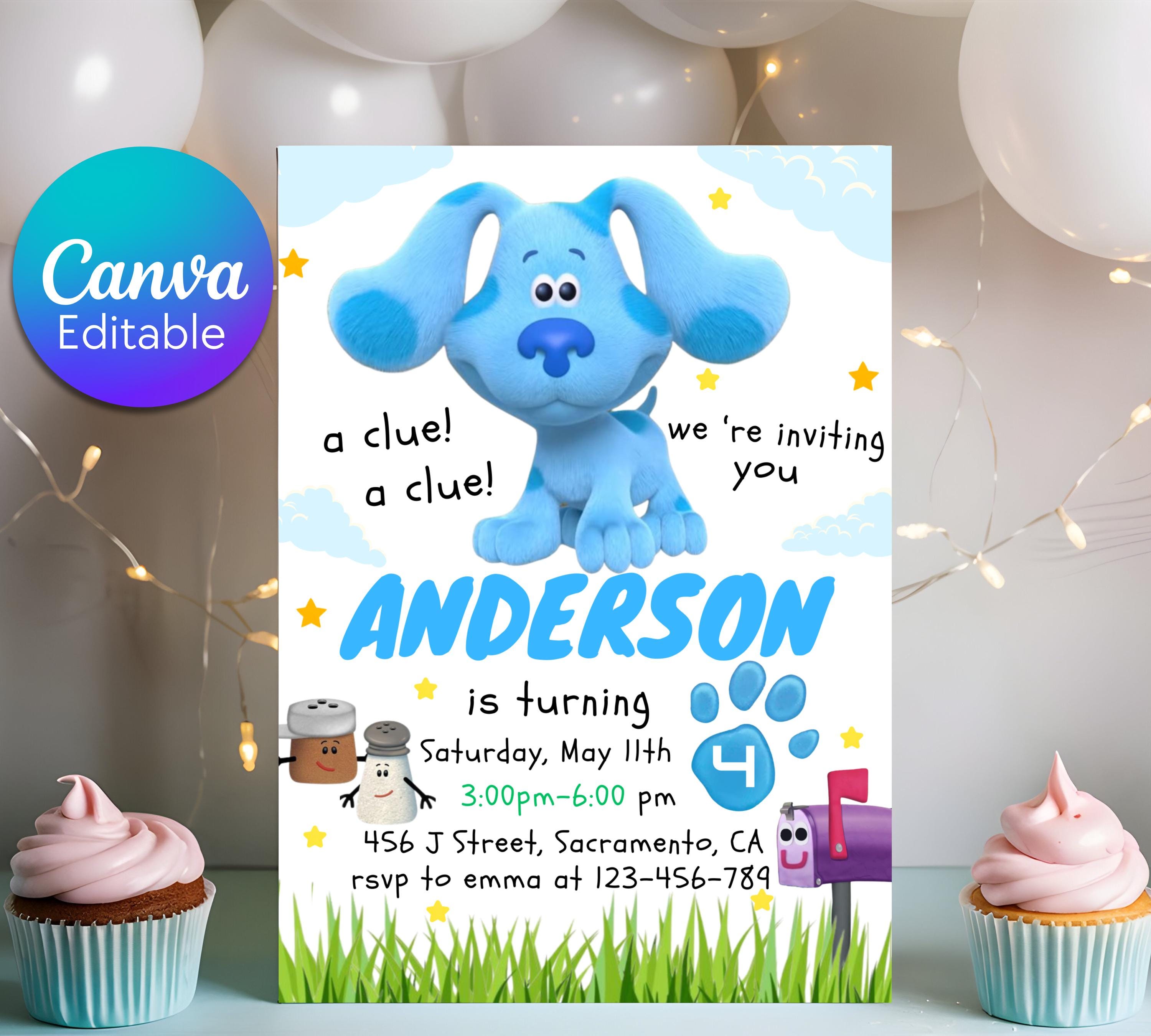 Editable Blues Clues Birthday Invitation, Printable Kids Birthday Party ...
