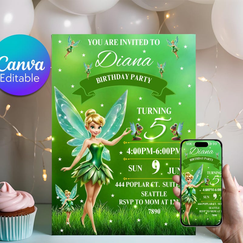 Tinkerbell Invitation - Etsy