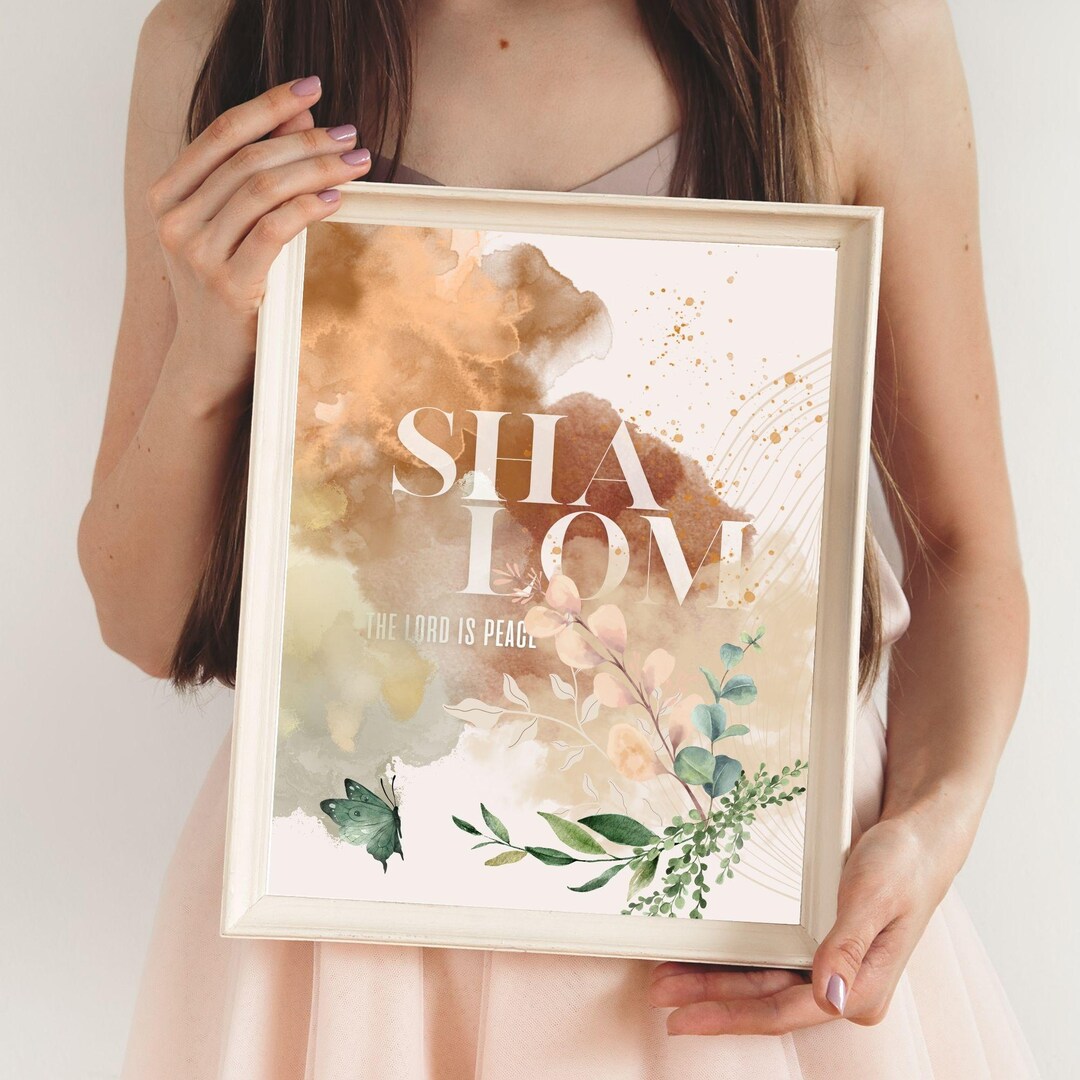 Shalom Wall Art Print Minimalist Boho Digital Download, Abstract ...