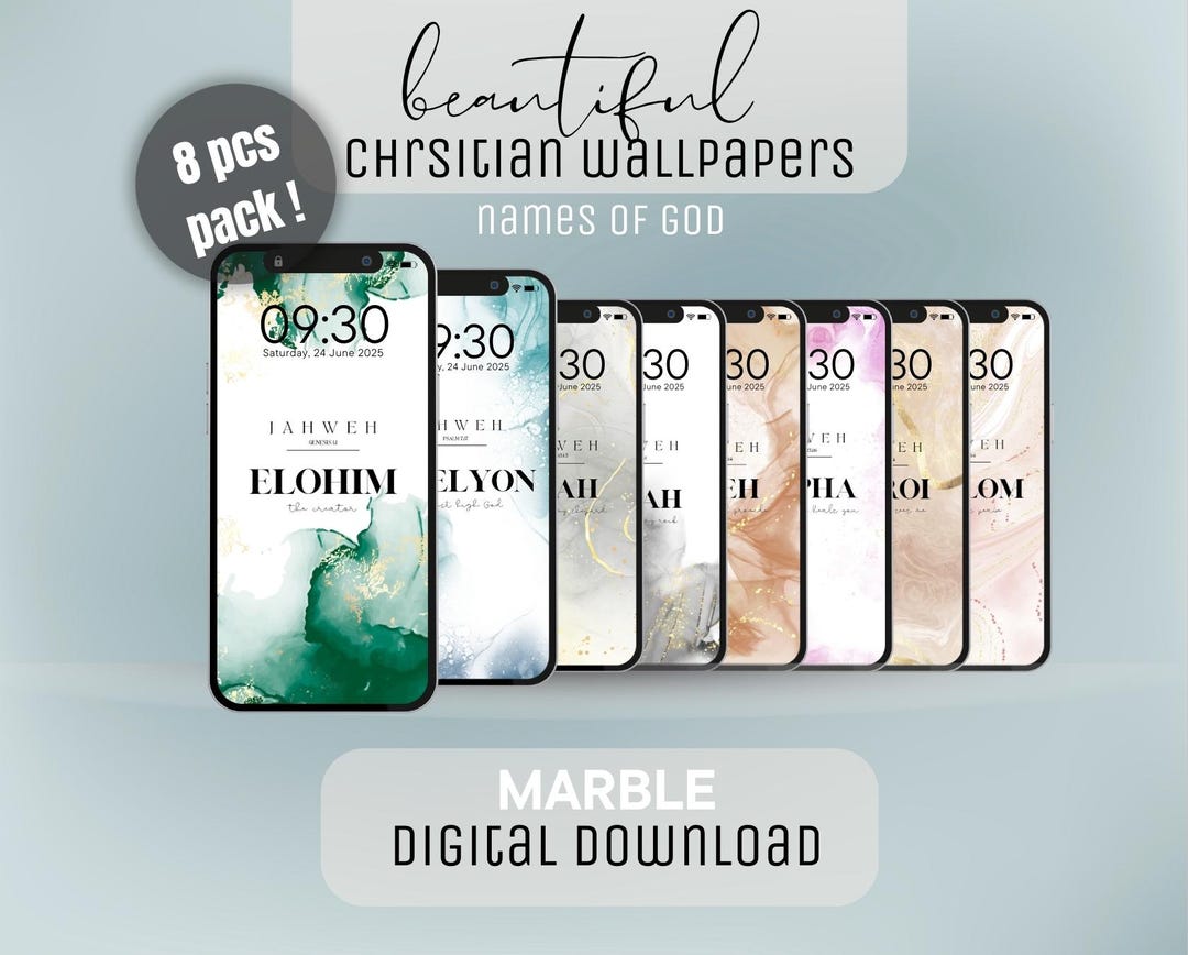 Marble Names of God Wallpaper Background, 8 Pack, Christian Lockscreen ...