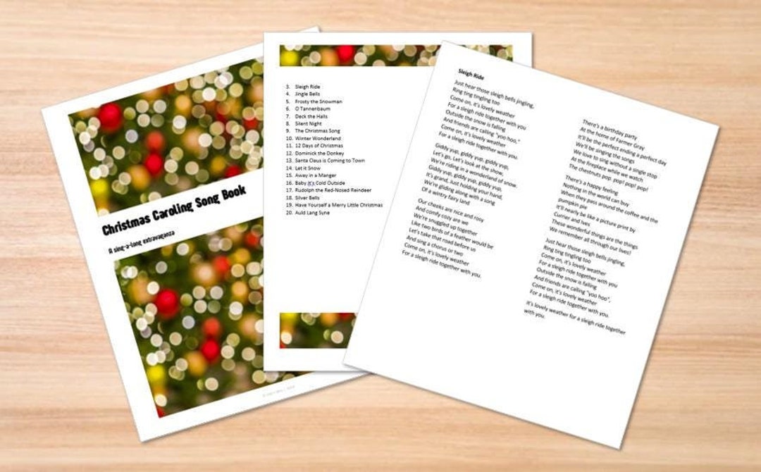 Christmas Caroling Song Book - Etsy