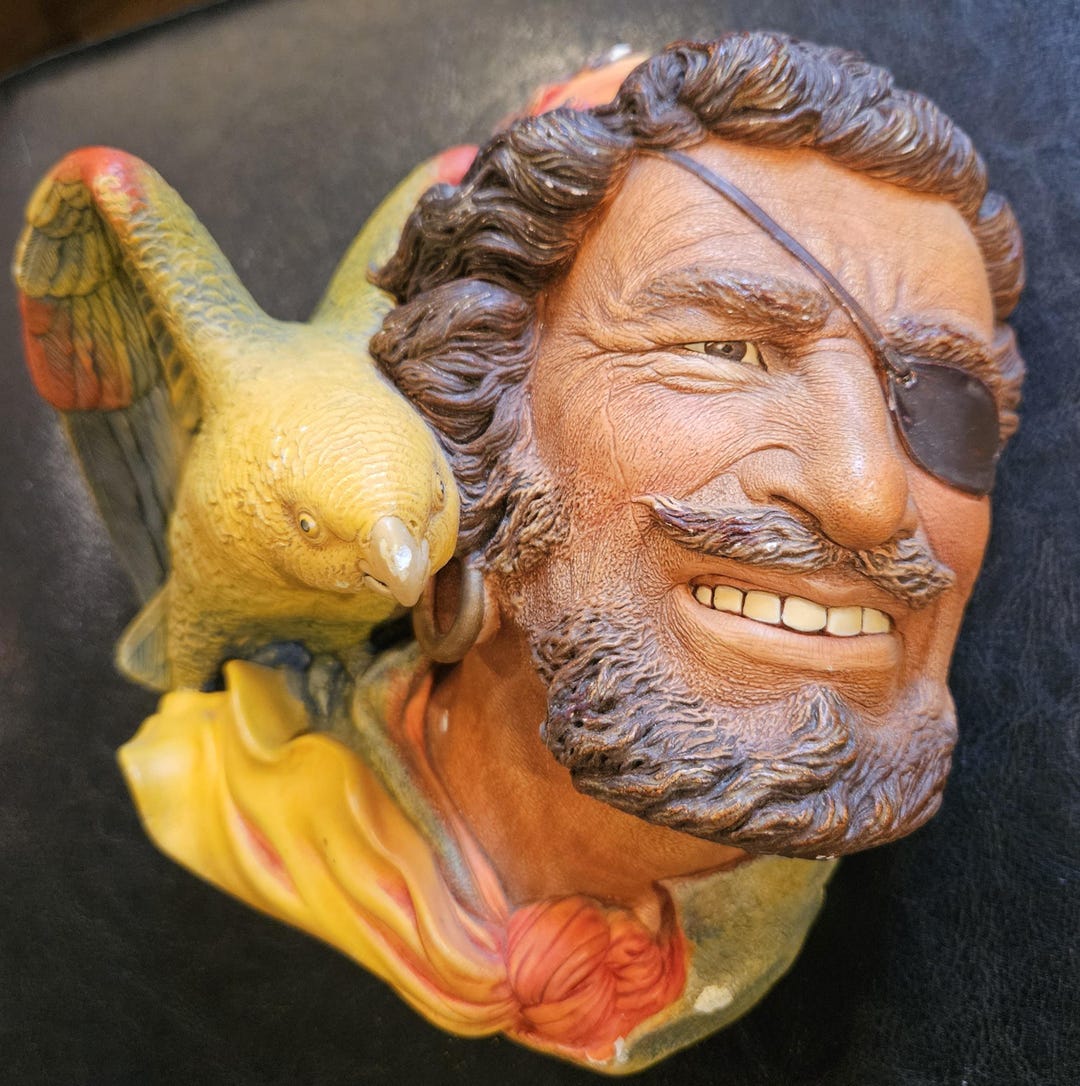 Pirate and Parakeet Bosson Head. - Etsy