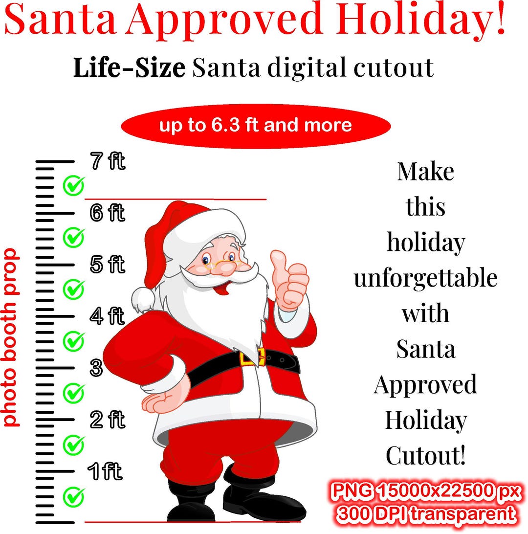 Life-size Santa Cutout Printable - Santa Approved Holiday, DIY ...