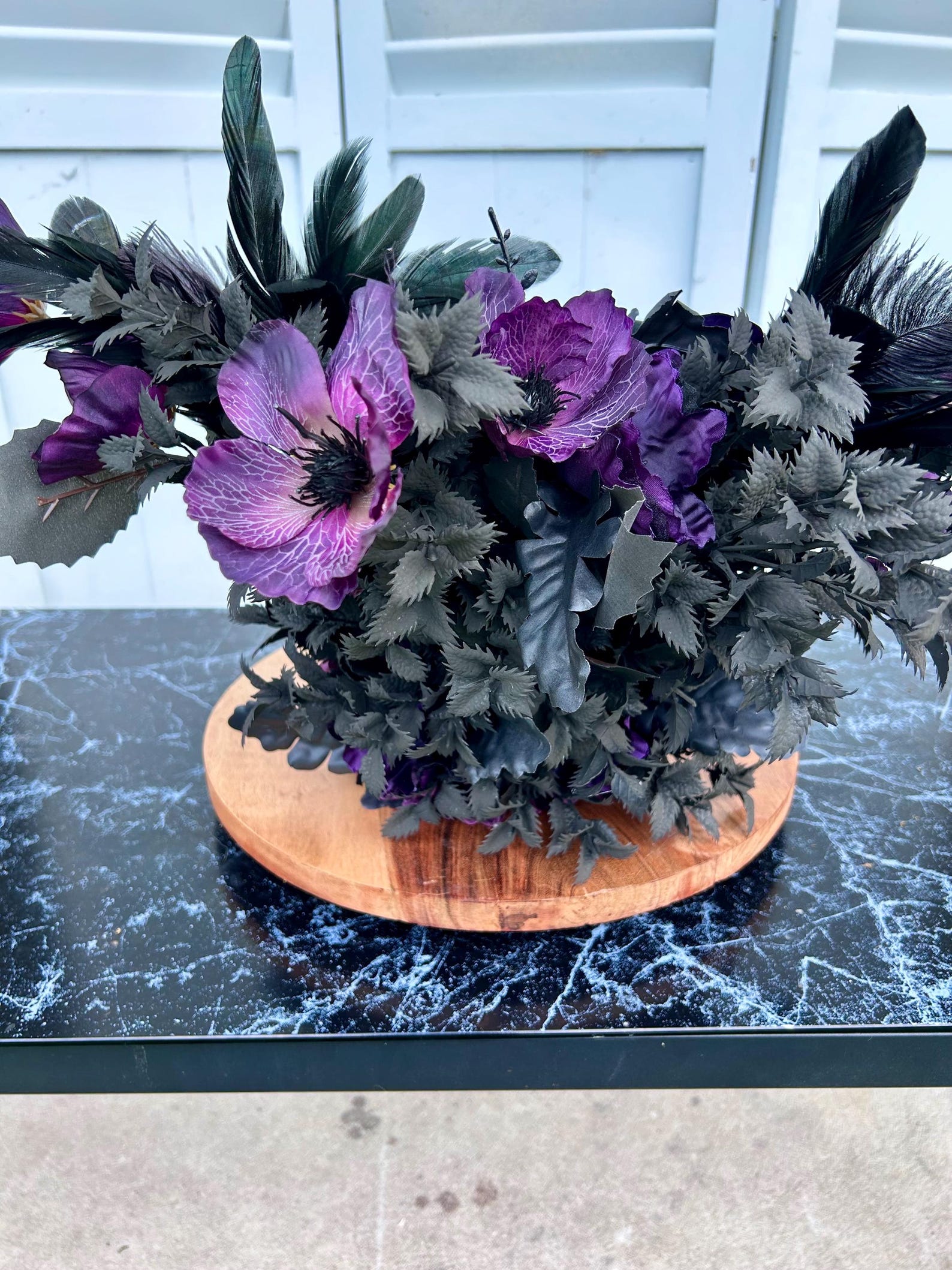 Raven Halloween Centerpiece: Gothic Typewriter Floral Arrangement ...