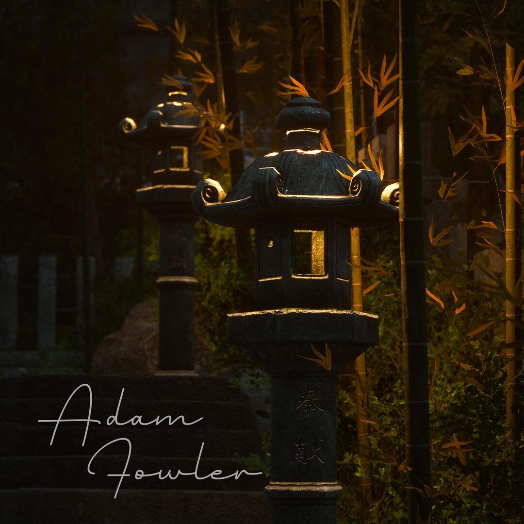 Japanese Stone Lanterns Aesthetic Computer Wallpaper 4K Desktop ...