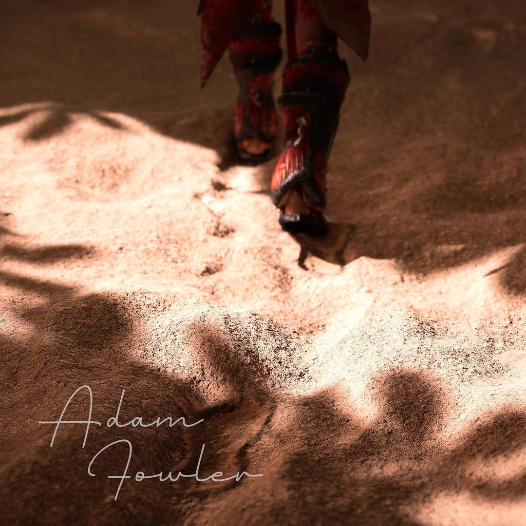 Sand Footprints Aesthetic Computer Wallpaper 4K Desktop Background ...