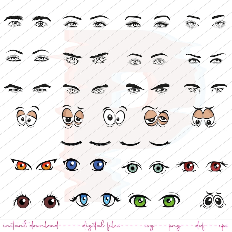 Eye SVG Bundle, Eyelash Eyebrow Graphics (digital Download) - Etsy