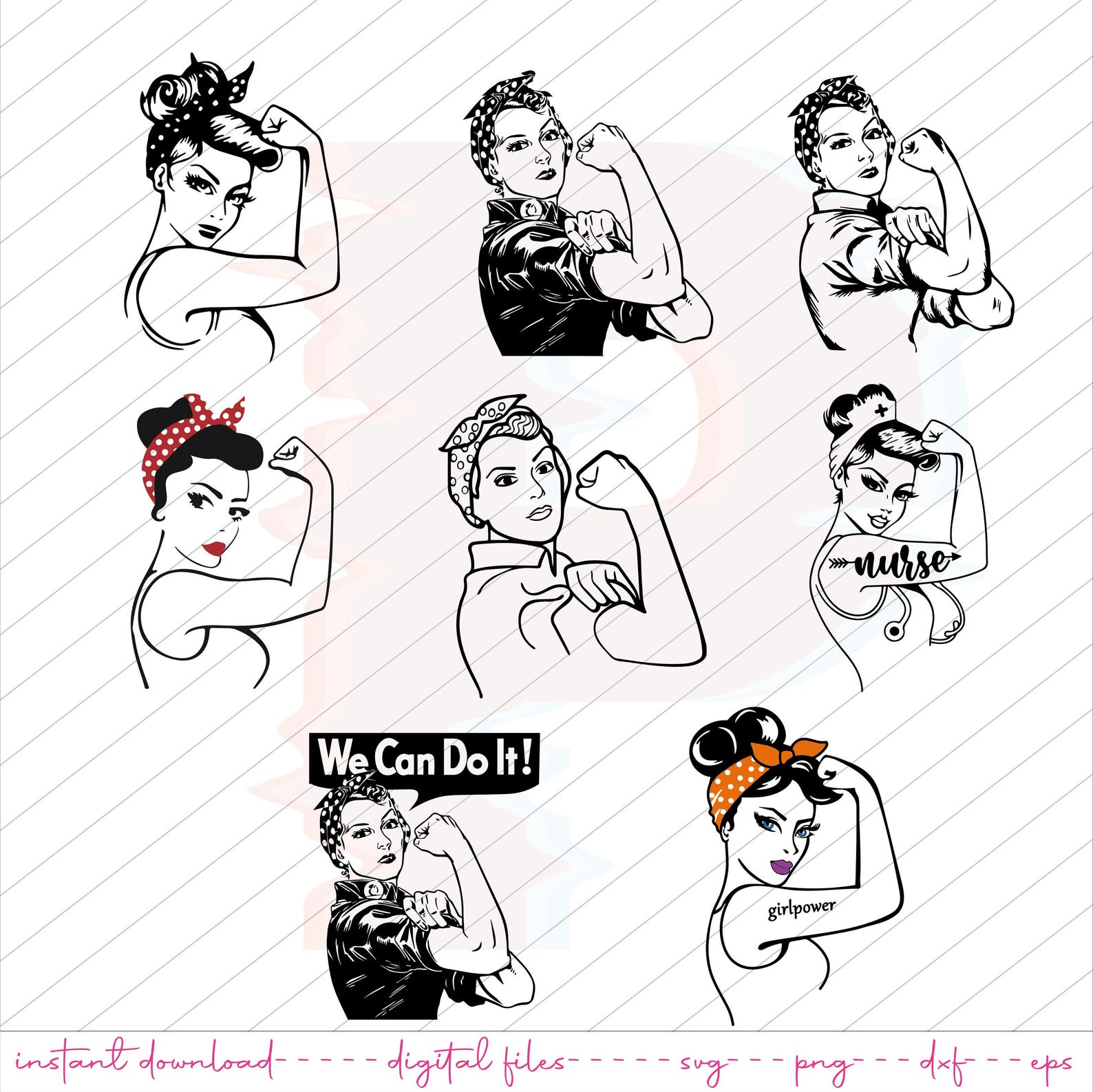 Rosie the Riveter Svg, Women Empowermen, Women Power Cut Files, Rosie ...