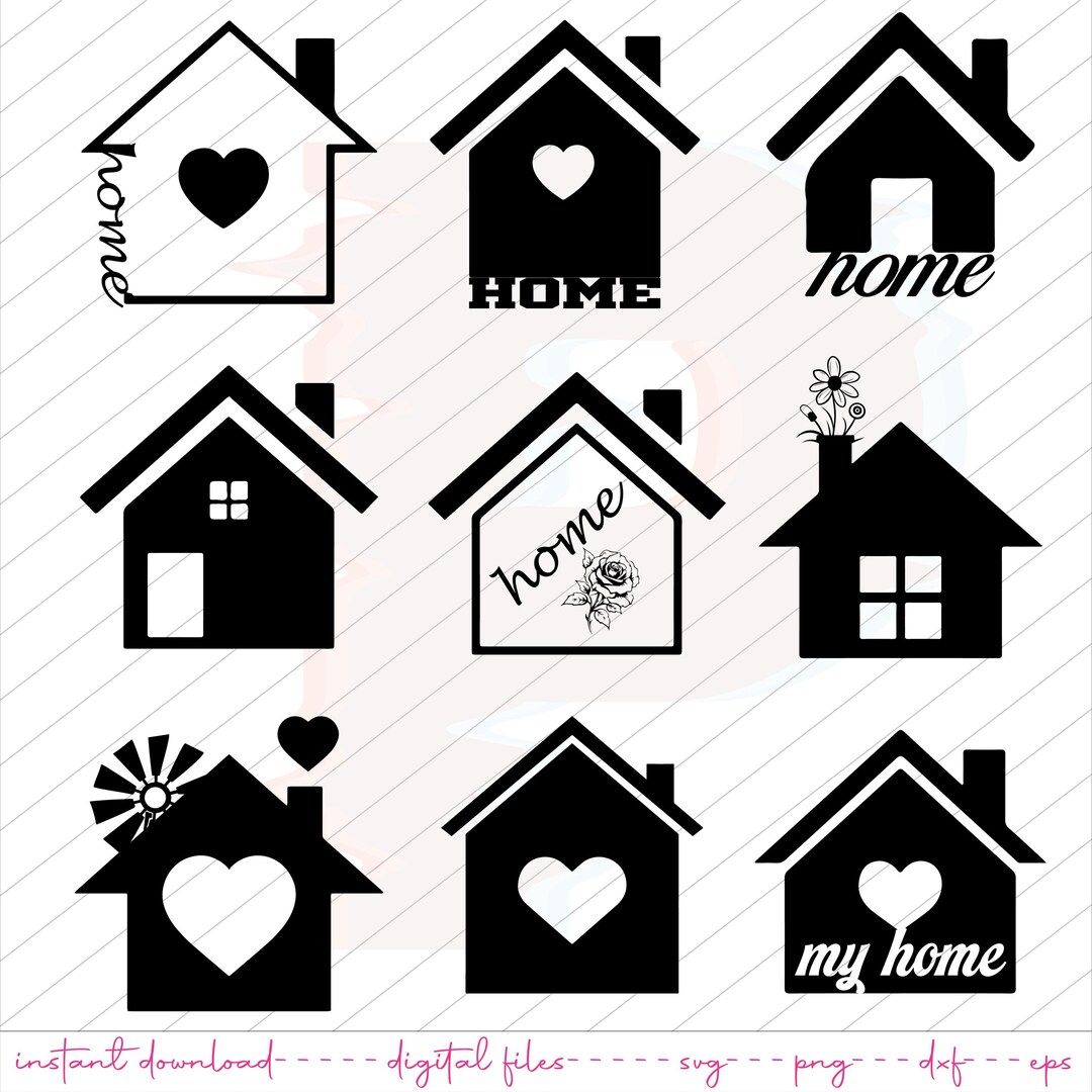 House Svg Bundle, Roof House Svg, Floral House SVG, Tiny House Svg ...