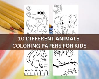 10 Printable Coloring Pages With Numbers 1-10 and Fun Animals to Color ...