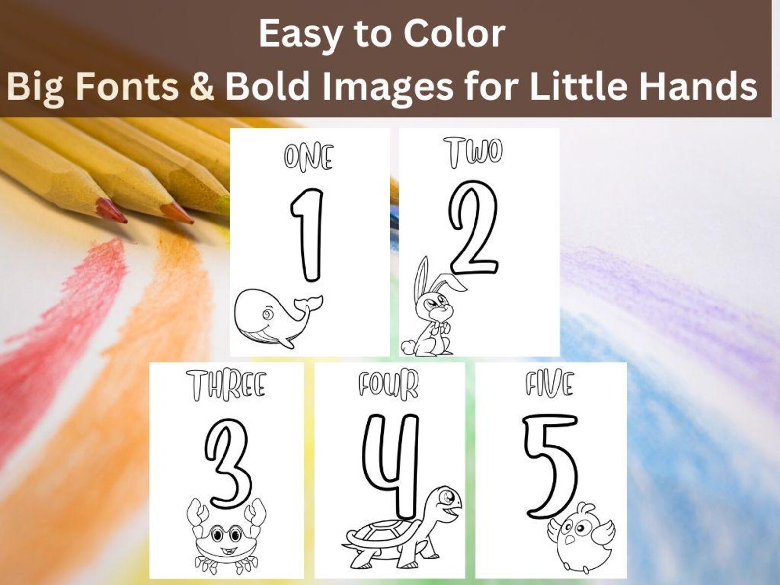 10 Printable Coloring Pages With Numbers 1-10 and Fun Animals to Color ...