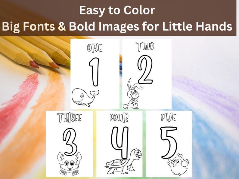 10 Printable Coloring Pages With Numbers 1-10 and Fun Animals to Color ...