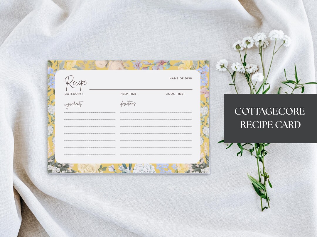 EDITABLE Recipe Card Template Recipe Cards Personalized Recipe Card ...