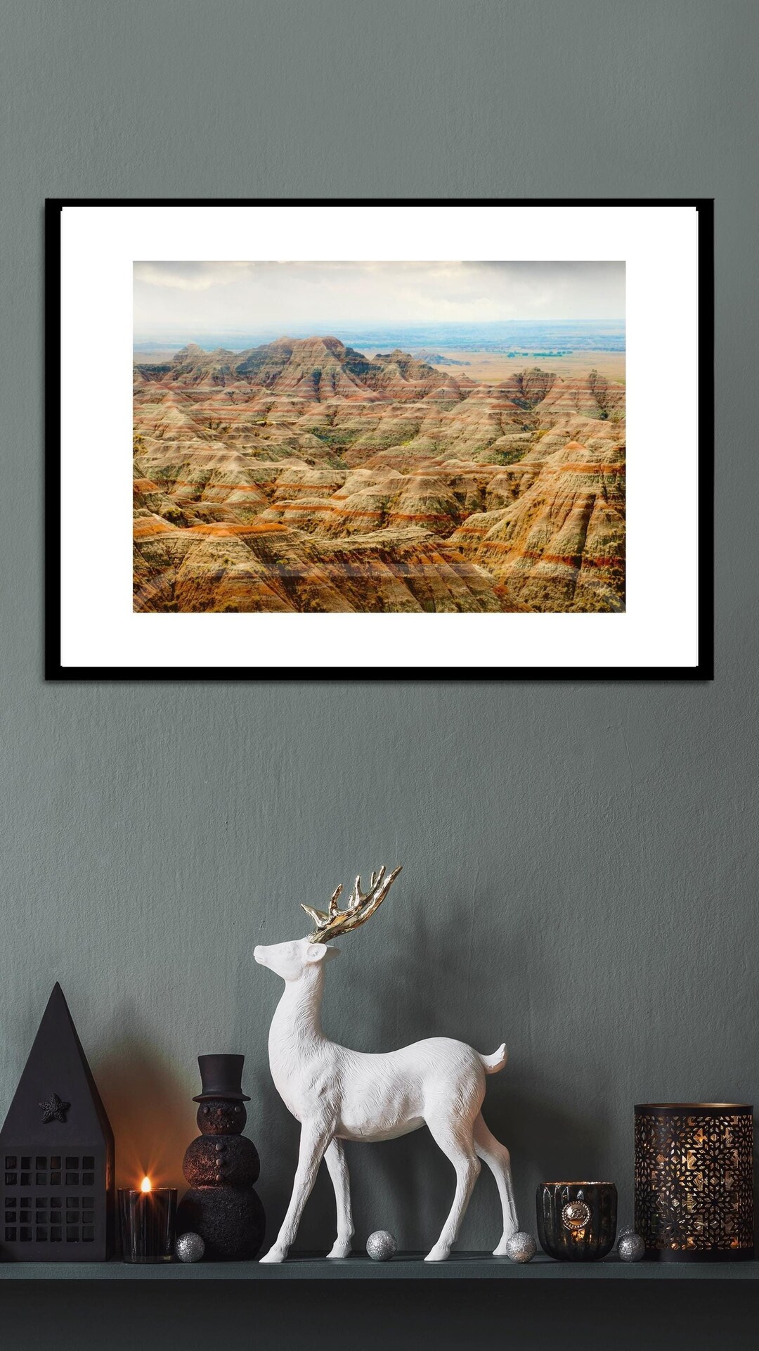 Badlands National Park Poster - Color Print, Matted & Framed. 350 ...