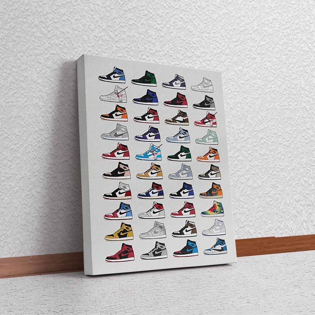 Air Jordan Wall Decor, Air Jordan 1 Collection Sneaker Poster, Jordan ...