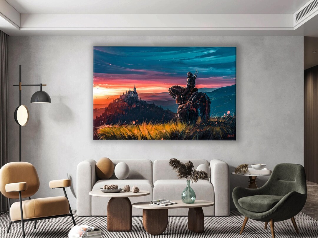 The Witcher 3 Wild Hunt Canvas Wall Art, Geralt of Rivia Wall Decor ...