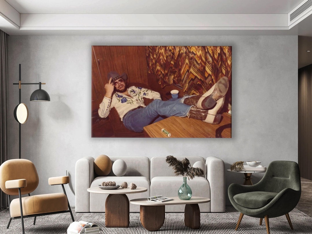 Hank Williams Middle Finger Canvas Wall Art, Hank Williams Poster, Best ...
