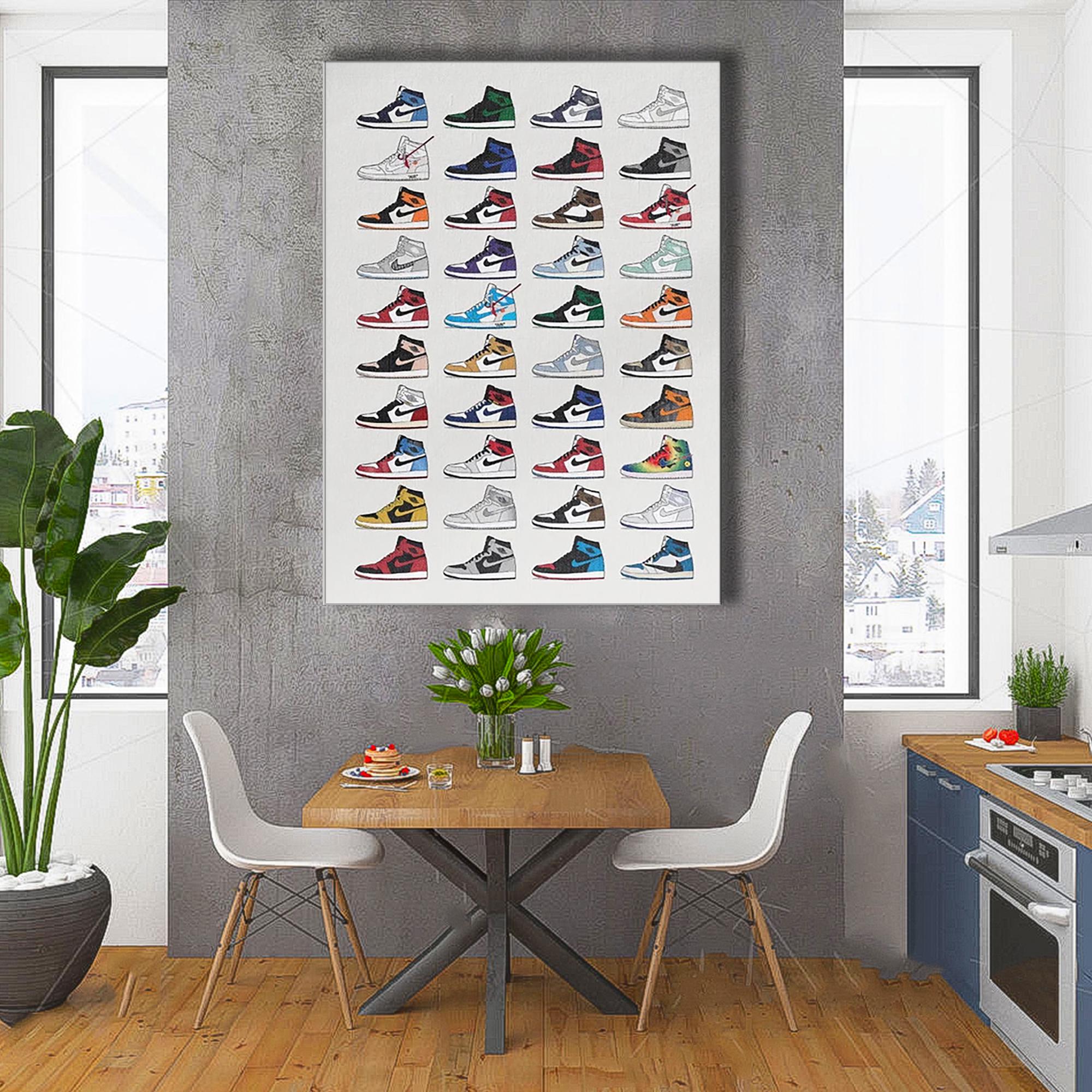 Air Jordan Wall Decor, Air Jordan 1 Collection Sneaker Poster, Jordan ...