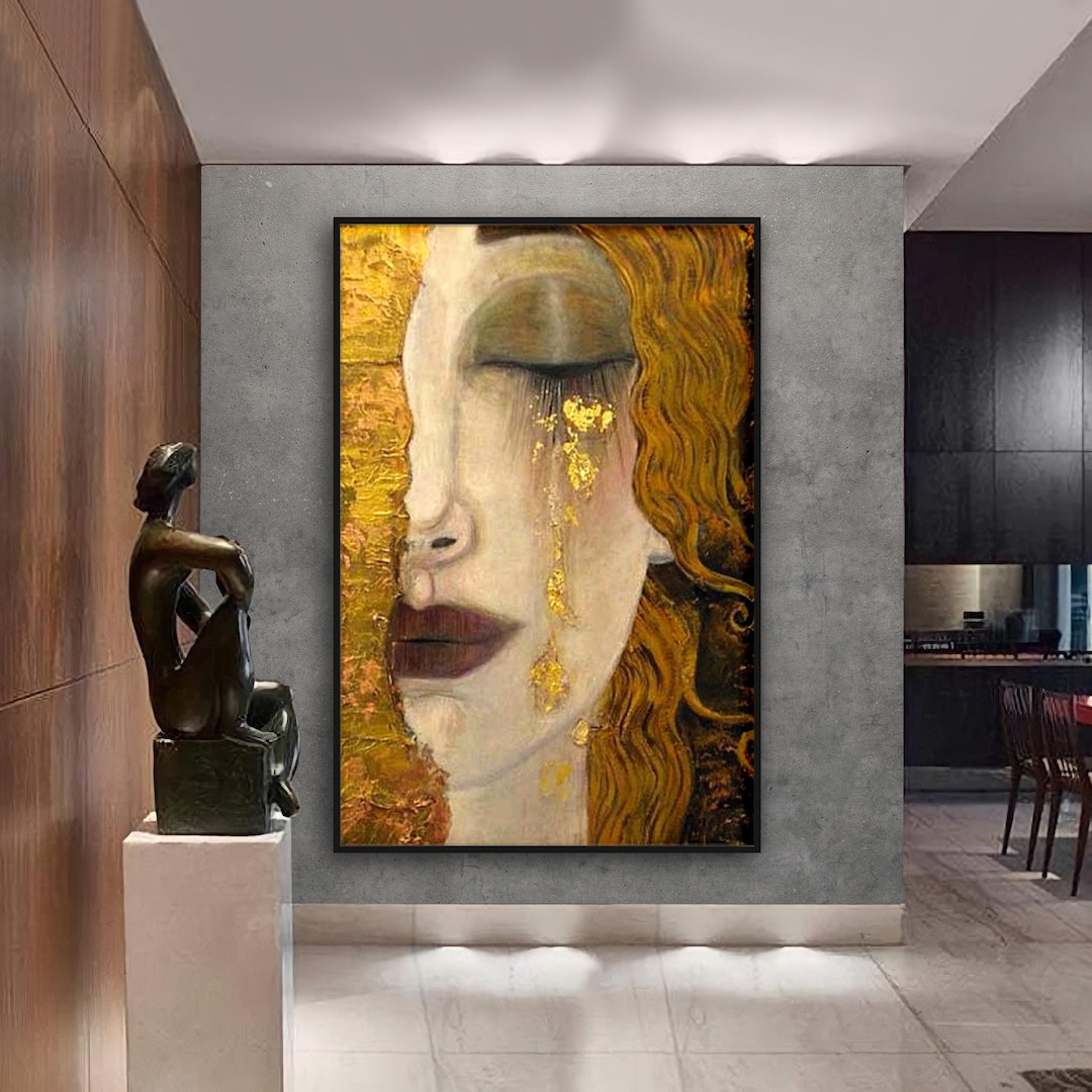 Golden Tears Wall Art, Gustav Klimt Wall Art, Freya's Tears Canvas ...